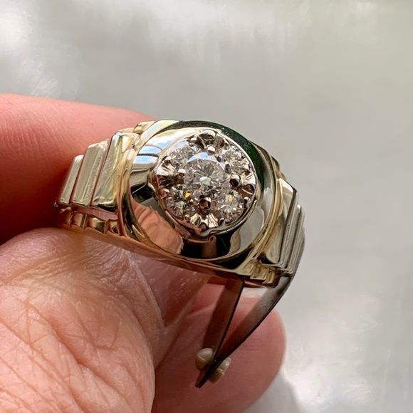 Quality Gold | Accessories | New 4ktt Mens Rolex Style Diamond Ring ...